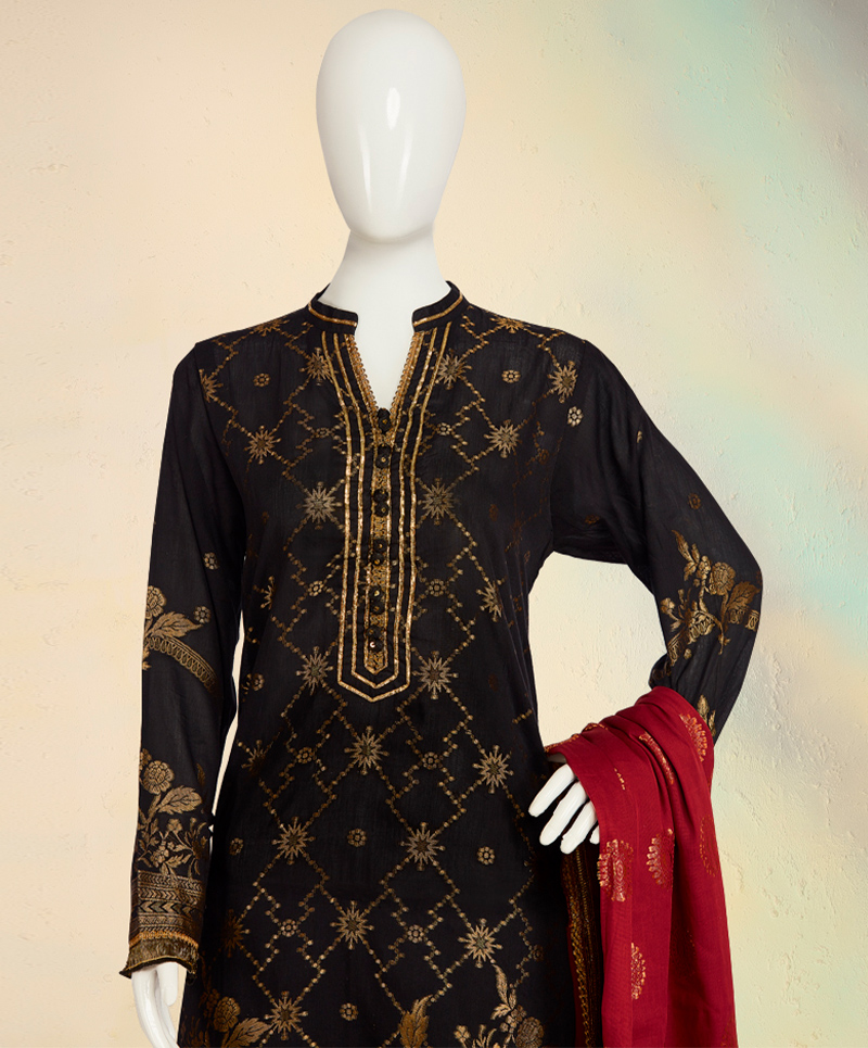 Classic Black 3 Piece Stitched Suit